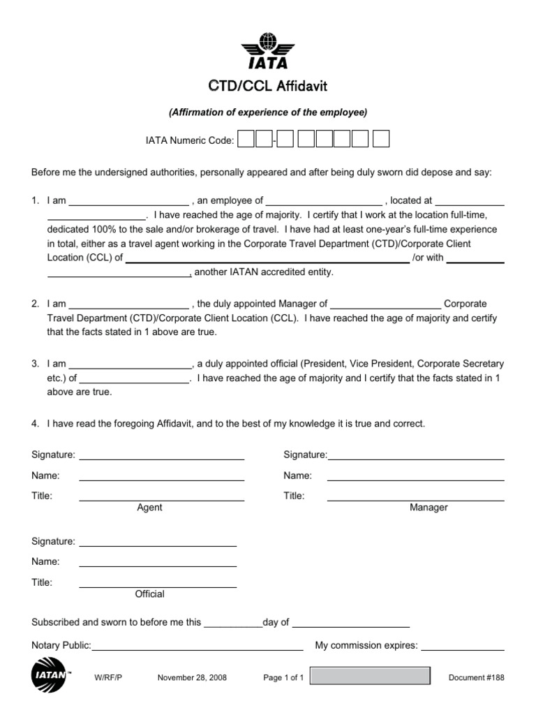 CDT CCL Affidavit Form | PDF