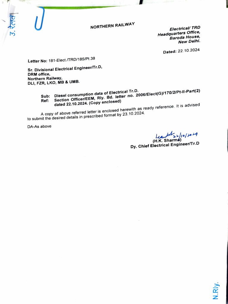 Diesel Consumption Electrical TRD | PDF