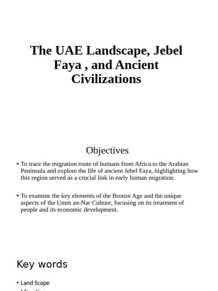 The UAE Landscape, Jebel Faya, and | PDF | History