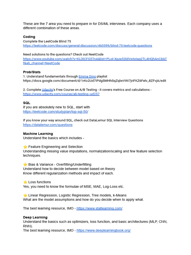 Roadmap to Crack DS_ML Interviews.pdf | PDF | Regression Analysis ... Roadmap to Crack DS_ML Interviews.pdf | PDF | Regression Analysis ...