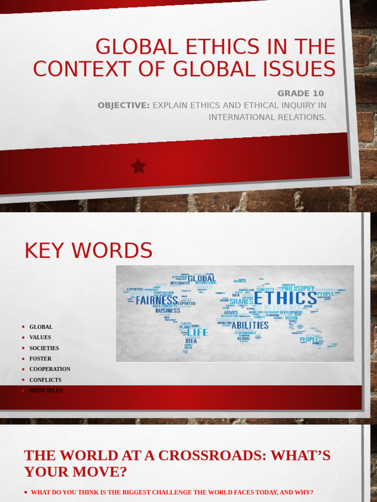 Global Ethics in International Relations | PDF | Climate Change ...
