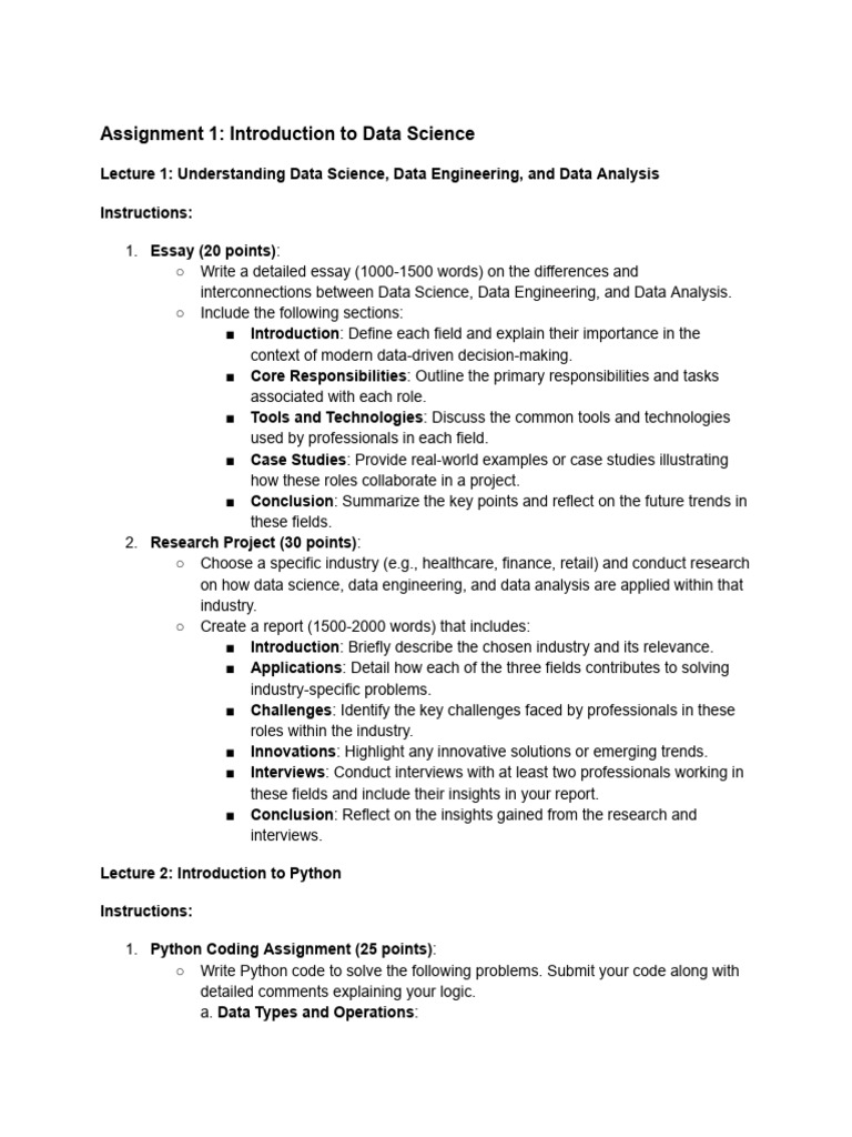 Assignment 1 - Introduction To Data Science | PDF | Data Science | Data Analysis