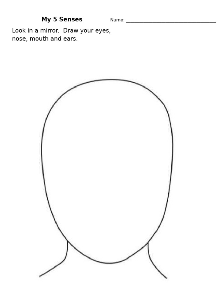Draw 5 senses portrait | PDF
