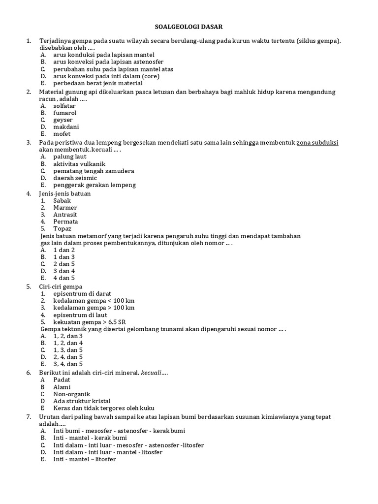 Soal Pelatihan Osp Geografi | PDF