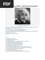 Einstein Riddle Worksheet | PDF | Drink | Yellow