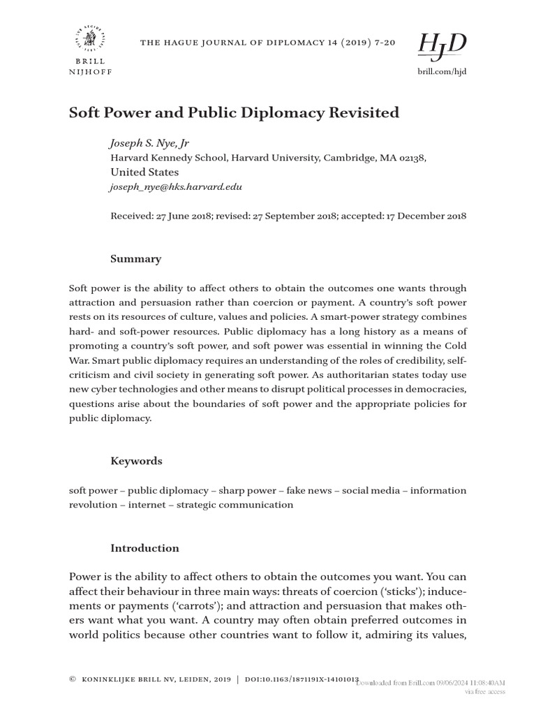 Soft Power and Public Diplomacy Revisited | PDF | Soft Power