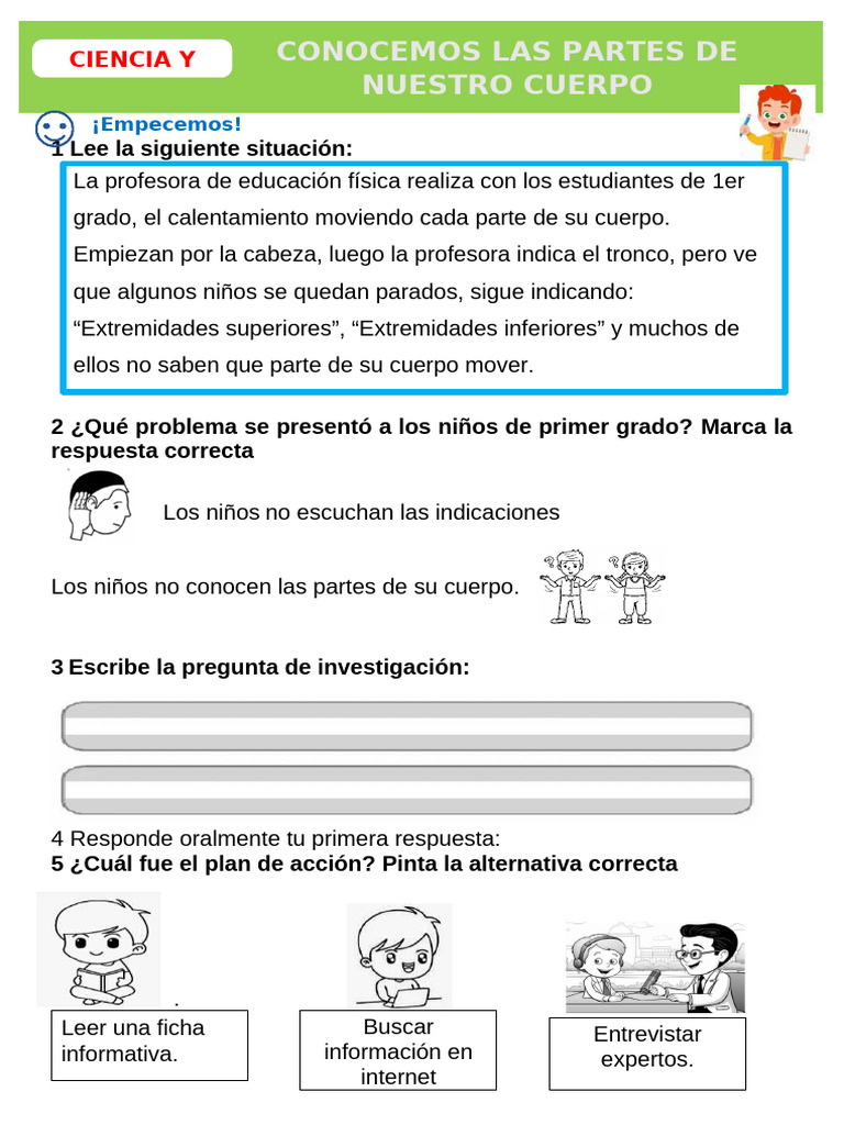 D2 A2 Ficha Ct Conocemos Las Partes De Nuestro Cuerpo Pdf Ciencia