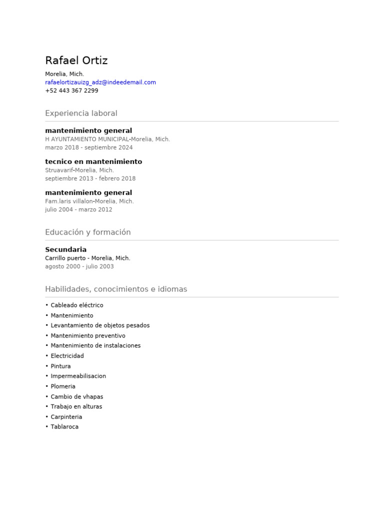 CV Rafael Ortiz | PDF