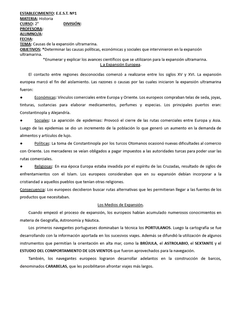 6causas de La Expansi-N Ultramarina. Medios de Expansi-N | PDF | imperio Bizantino | Europa