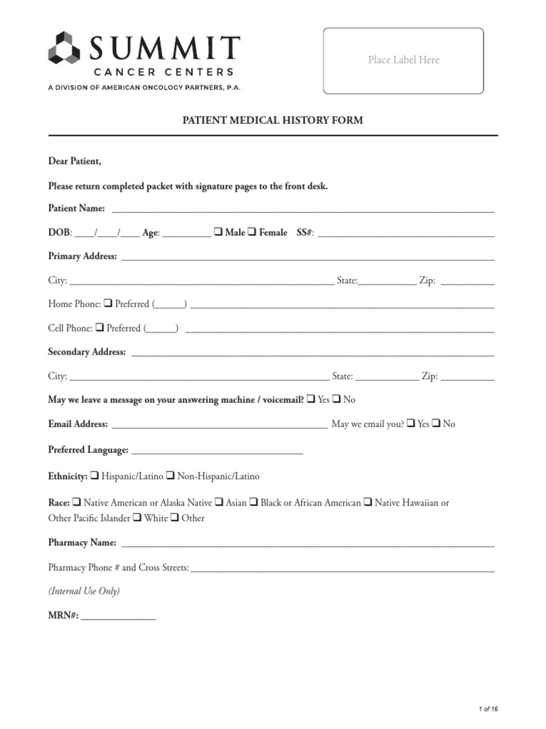SCC NewPatient Form 0421 FINAL | PDF | Allergy | Medicare (United States)
