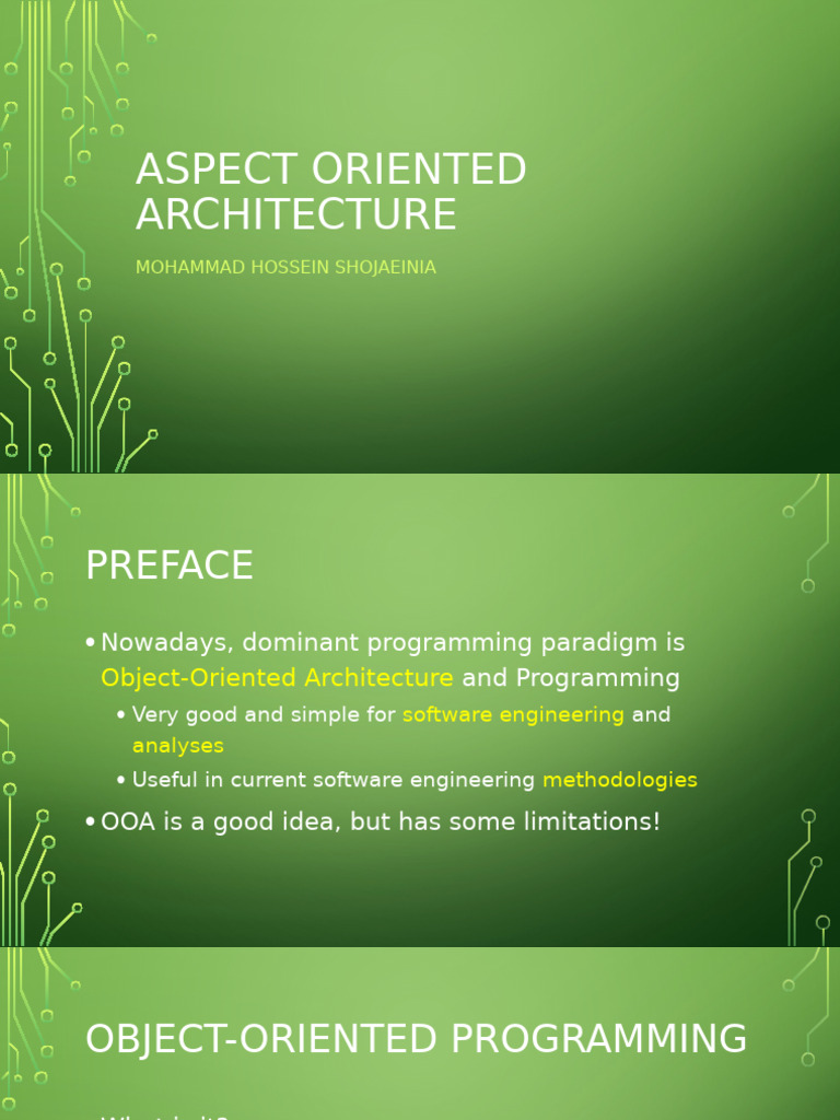 Aspect Oriented Architecture Pdf Object Oriented Programming Software Engineering 4950