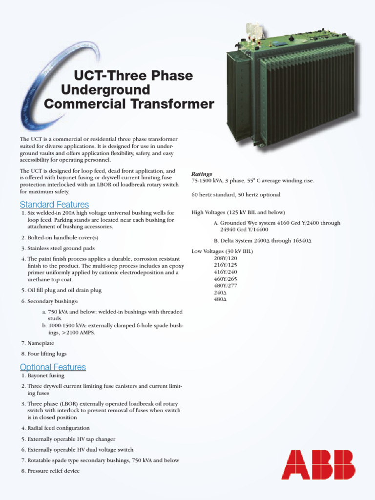 UCT-Three Phase | PDF | Transformer | Fuse (Electrical)
