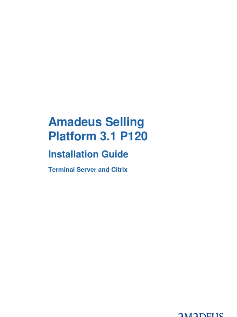 Amadeus Selling Platform 3.1 Installation Guide | PDF | Internet ...