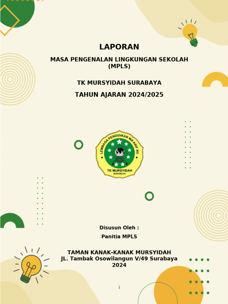 2024 Laporan MPLS PAUD TK KB | PDF | Bisnis