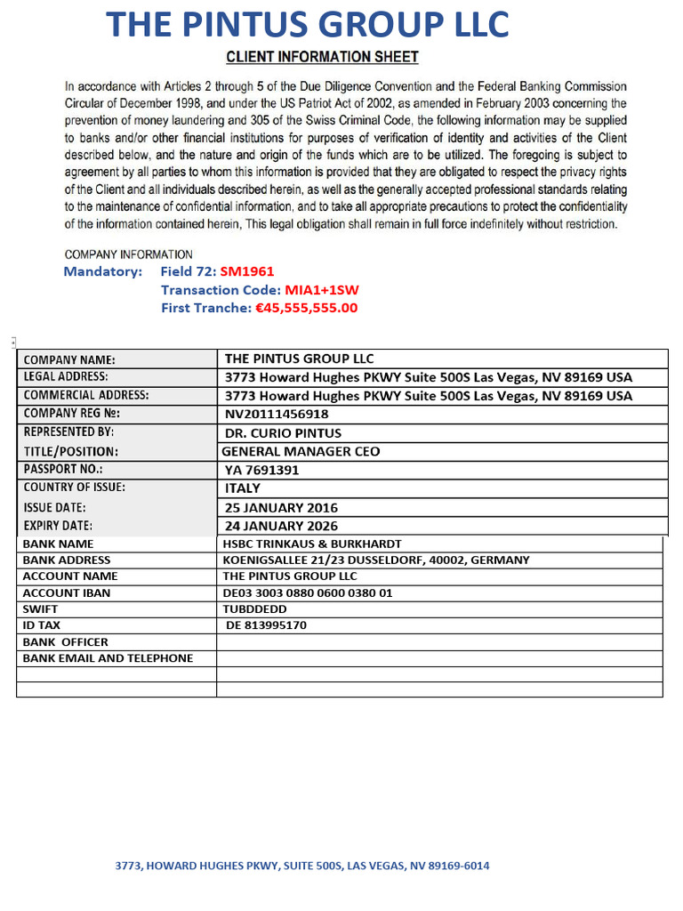 2026 Tranche Details for Pintus Group | PDF | Law