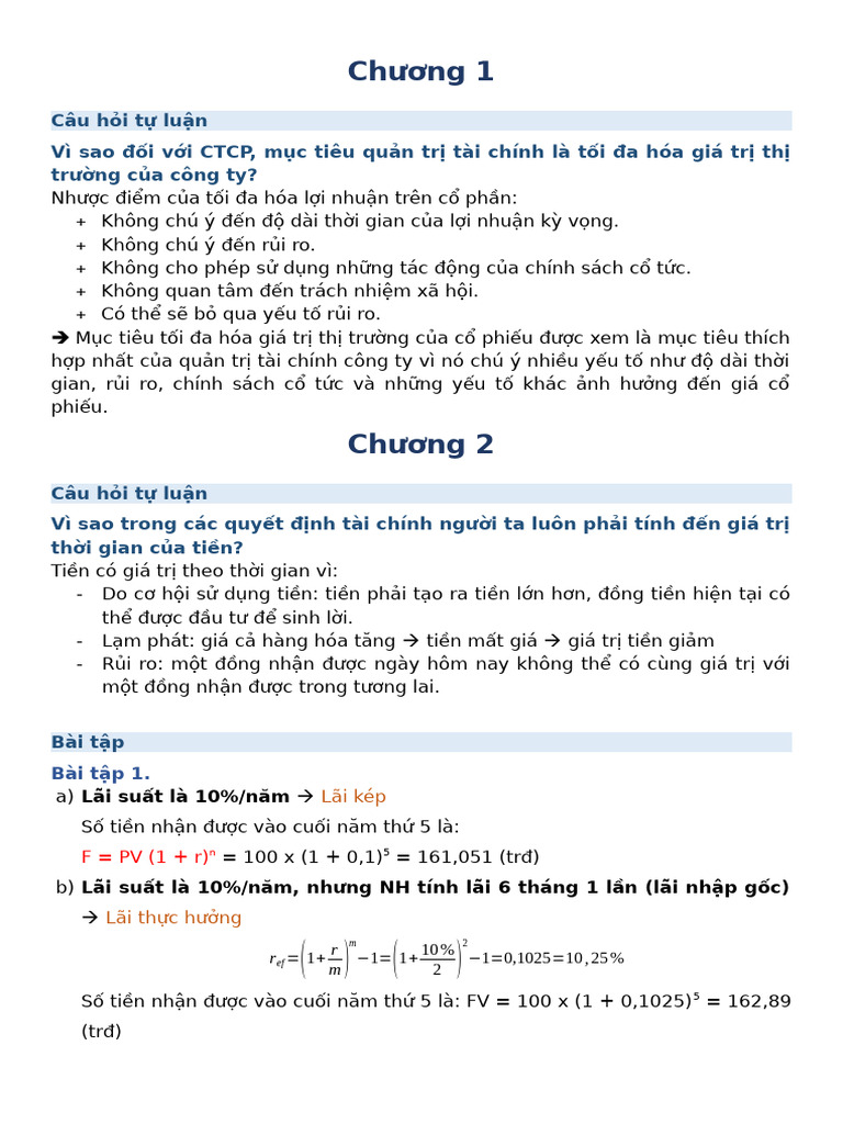 bài tập tcdn 1 | PDF