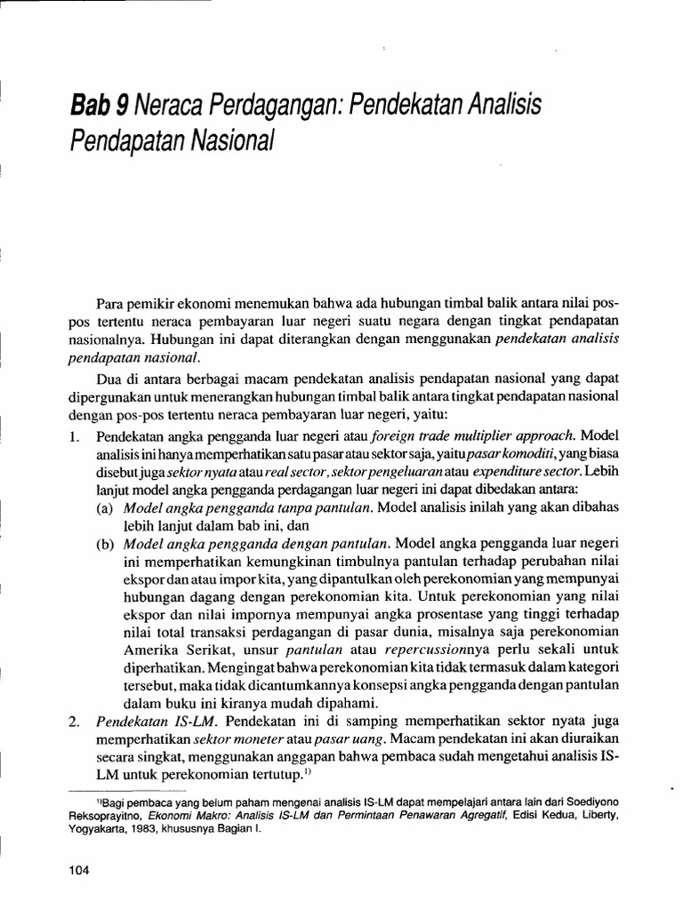 Bab9-Neraca Perdagangan Pendekatan Analisis Pendapatan Nasional | PDF