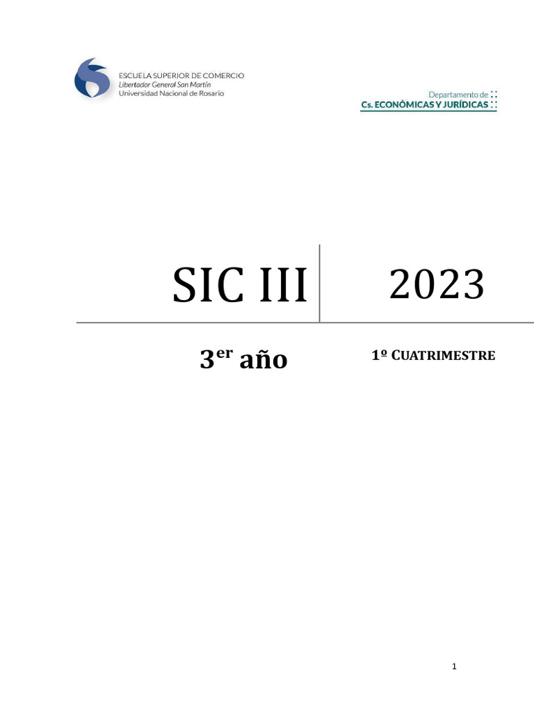 2023 SIC III- 1º C - 08032023 | PDF | Contabilidad | Bancos