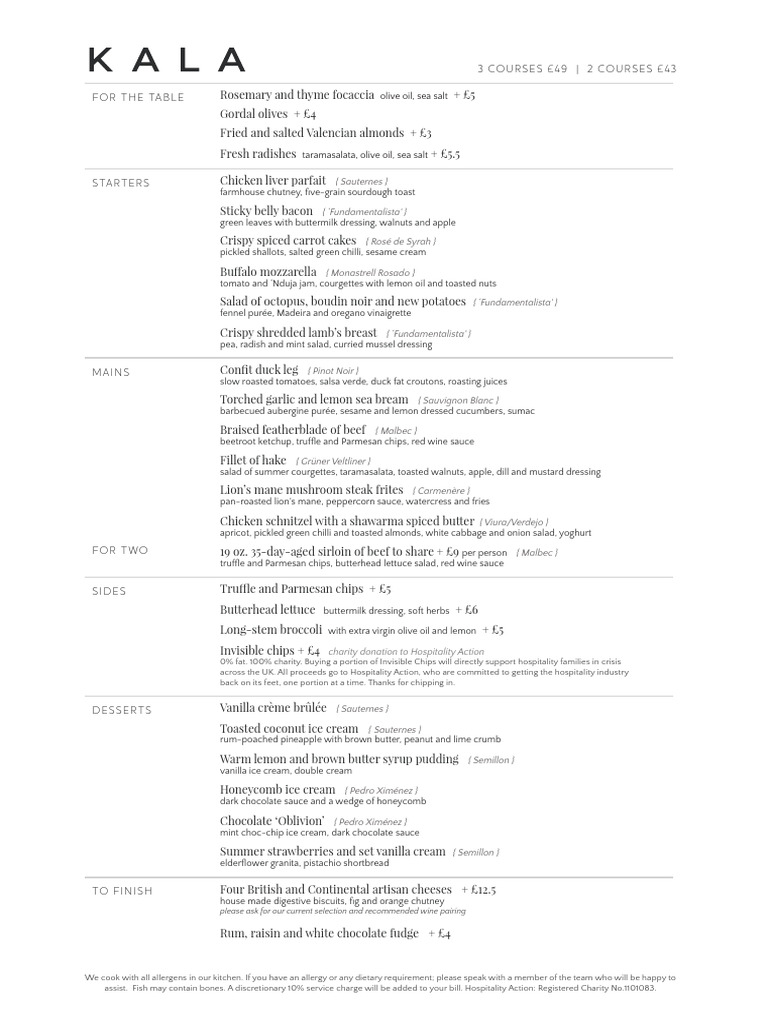Kala Main Menu | PDF | French Fries | Pickling