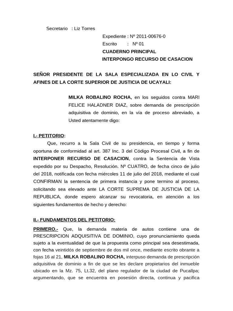CASACION | PDF | Debido al proceso | Ley procesal