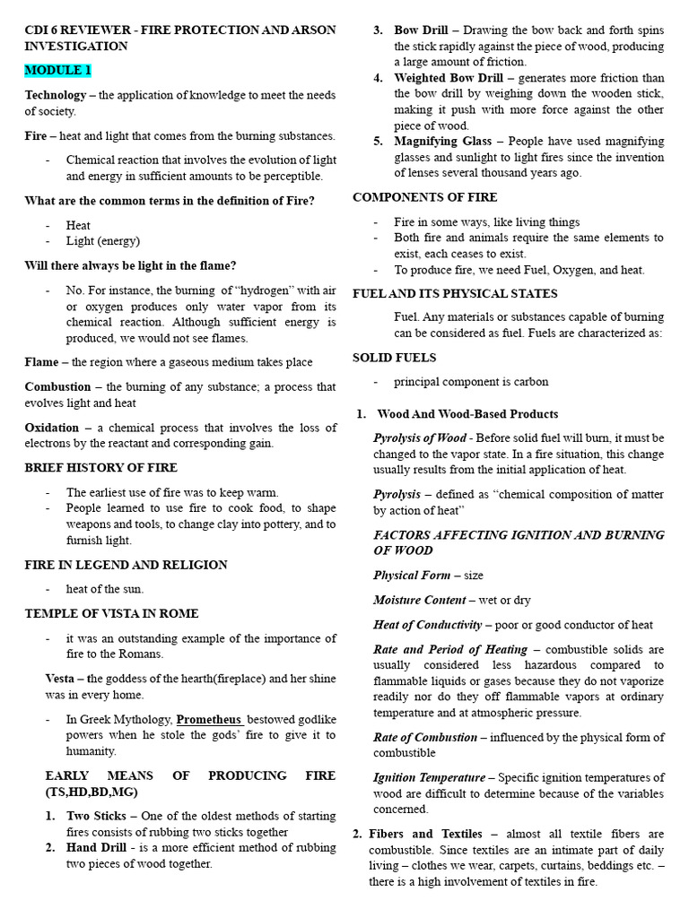 Fire Protection & Arson Basics | PDF | Combustion | Fires
