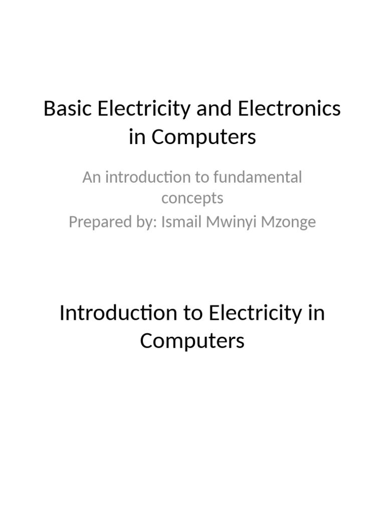 Computer Electronics Basics | PDF