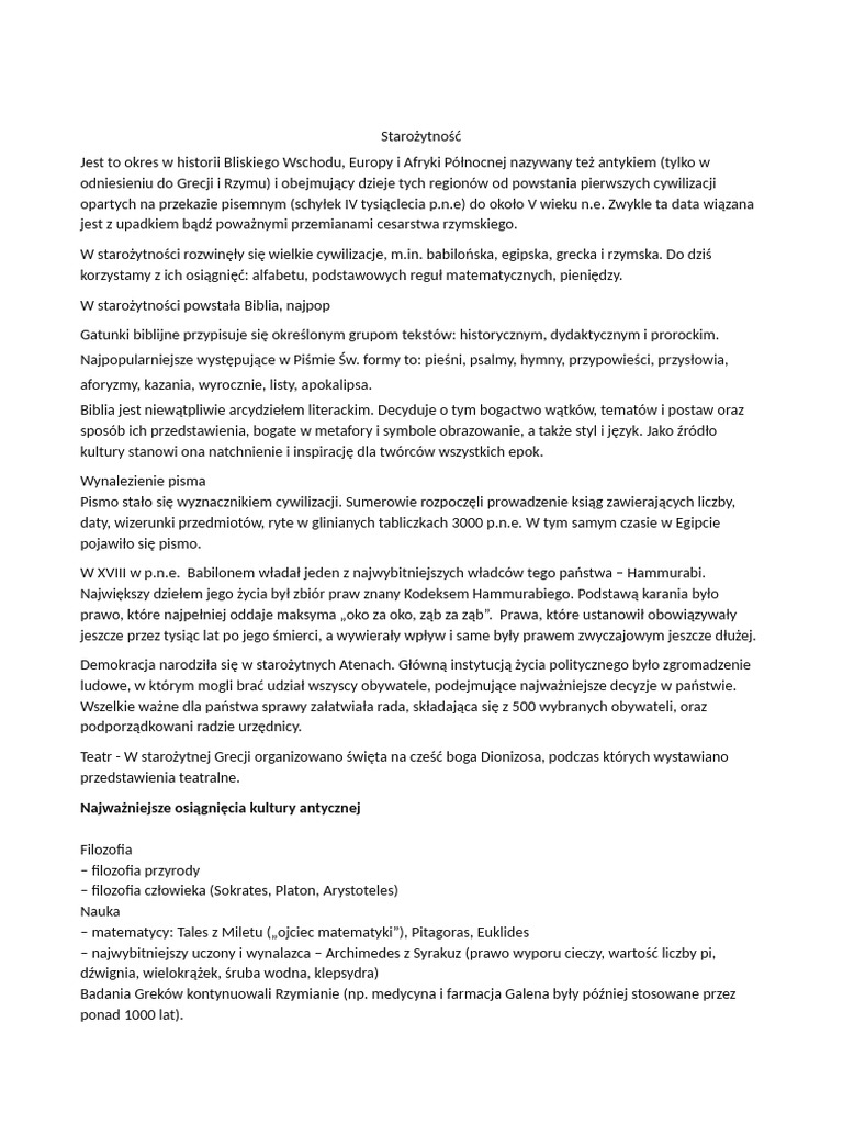 Starożytność - Kopia | PDF