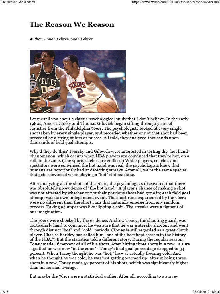 the reason we reason | PDF | Reason | Bias