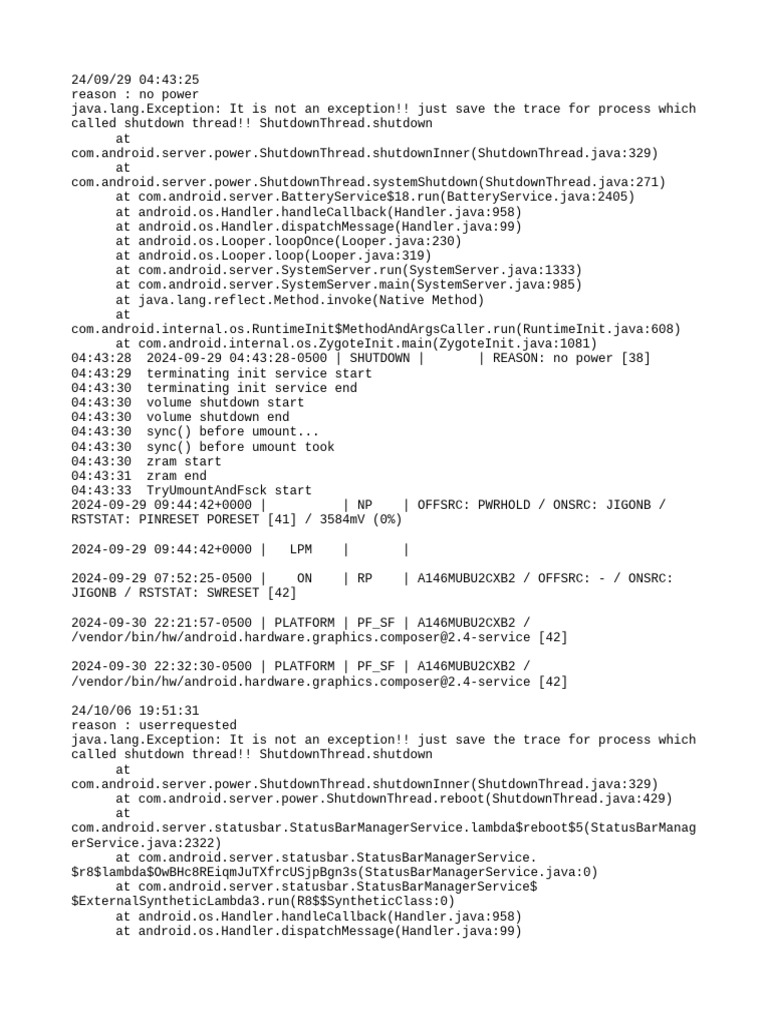 Power Off Reset Reason Backup | PDF | Java (Programming Language) | Concurrent Computing