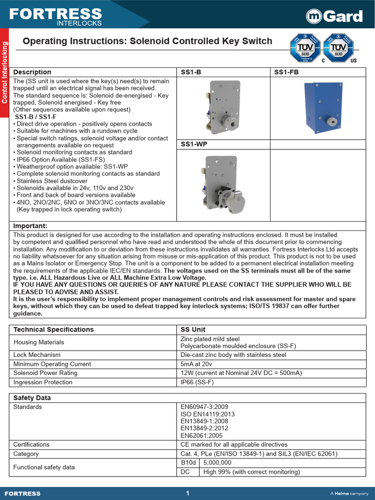 Solenoid Switches Operating Instructions January 2022 v1.3 | PDF ...