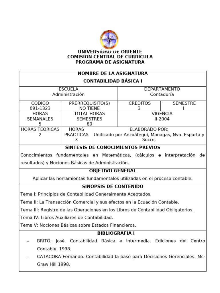 Contab. Basica I Unificado | PDF | Contabilidad | Contador