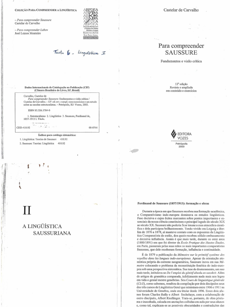 Texto 6 - Castelar de Carvalho - para Compreender SAUSSURE | PDF
