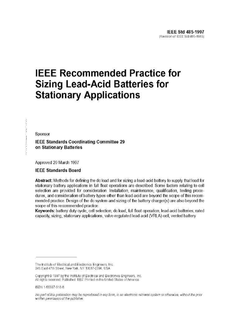 Ieee 485-1997 | PDF