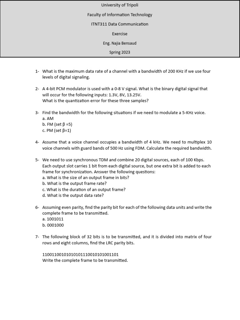 ITNT 311 Exercise | PDF