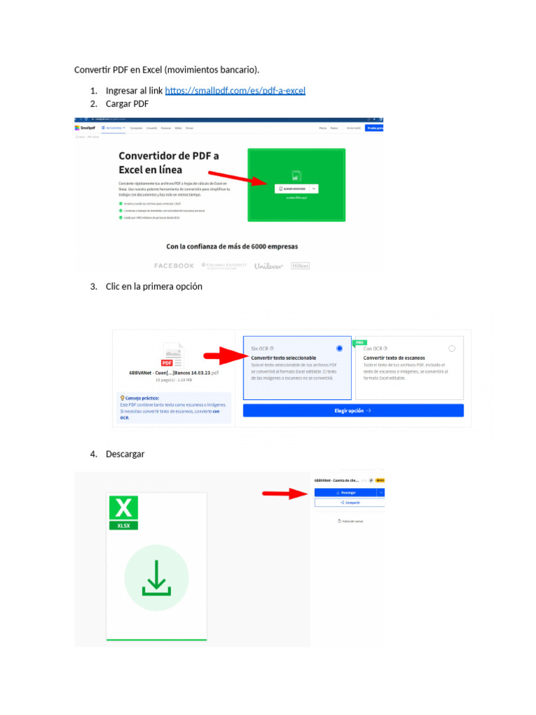 Convertir PDF bancario a Excel fácilmente | PDF