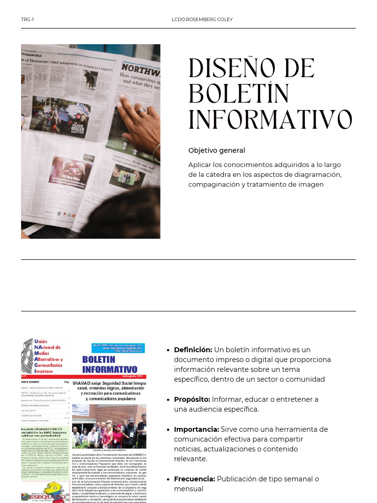 Estructura y Diseño de Boletines Informativos | PDF | Revistas | Periódicos