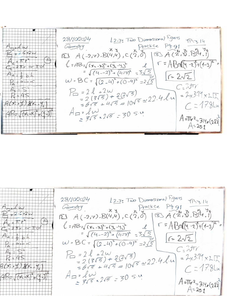 L 2-3 Two Dimensional Figures Practice - 1 | PDF