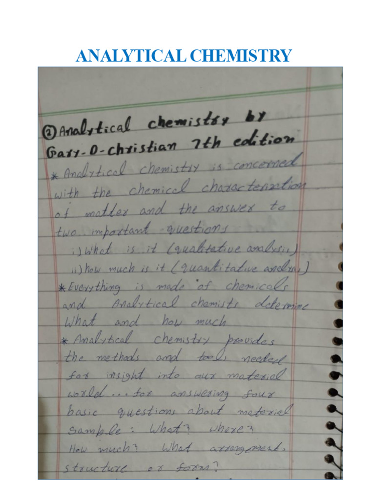 Basic Areas and Terms of Analytical Chemistry | PDF | Self-Improvement