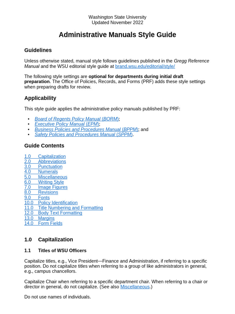 Administrative Manual Style Guide | PDF | Comma | Letter Case