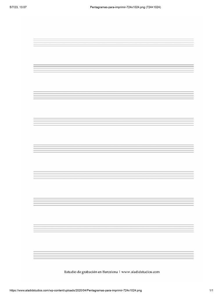 Pentagramas para Imprimir 724x1024 | PDF