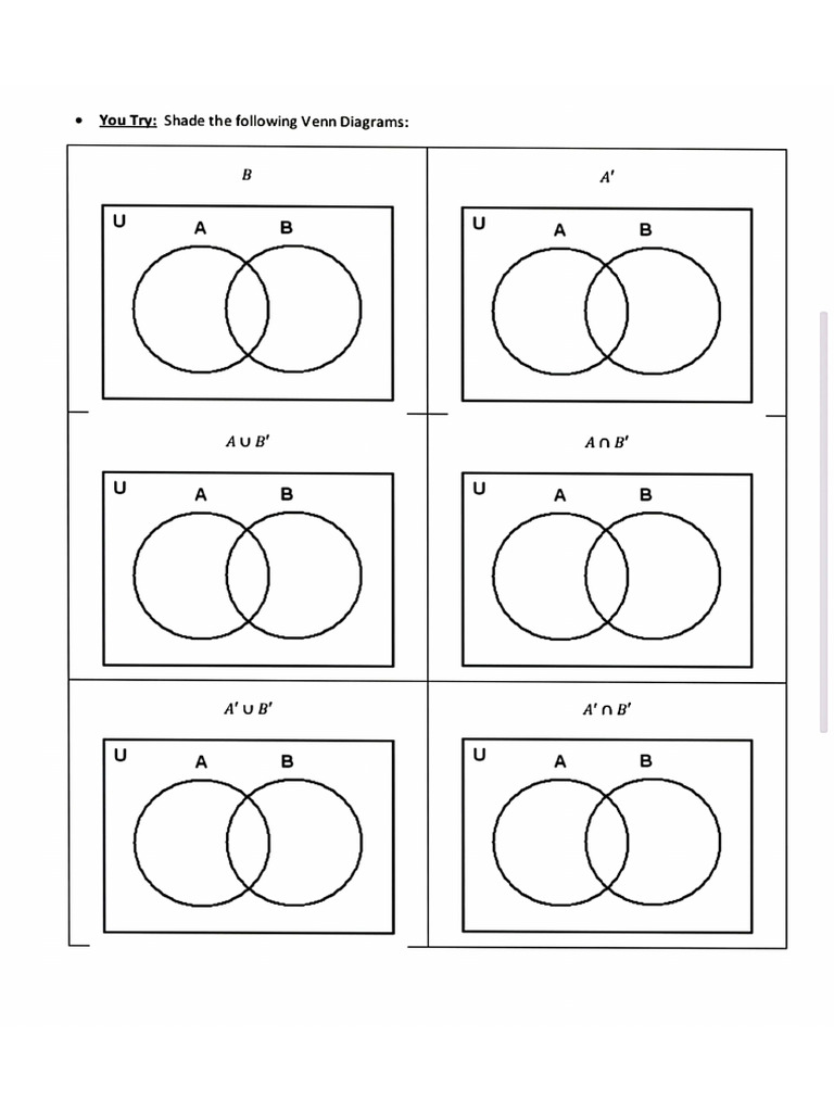 Sets Worksheet | PDF