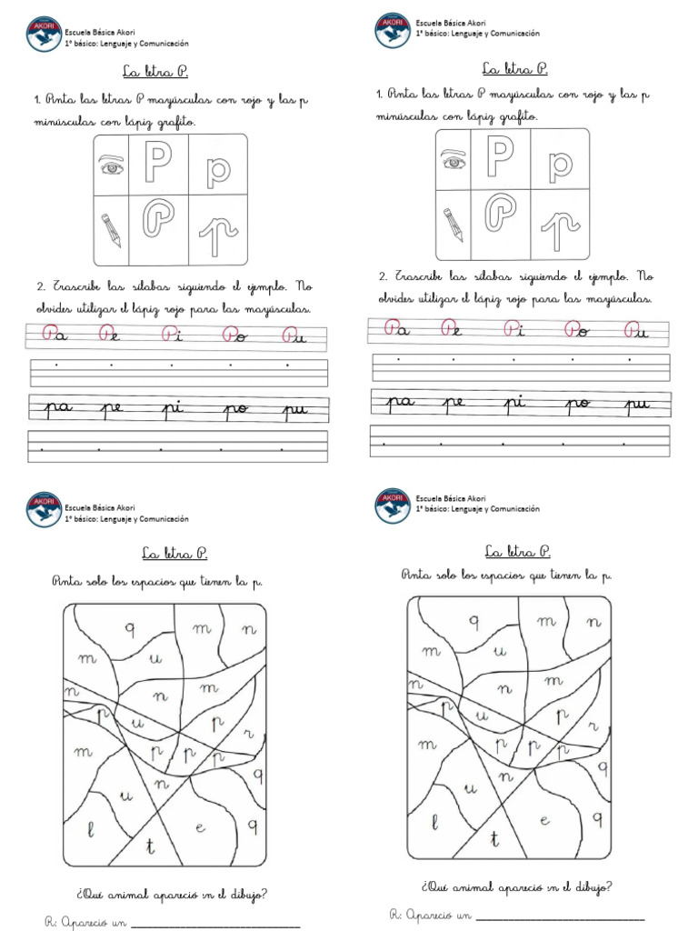 3 Actividades letra P | PDF