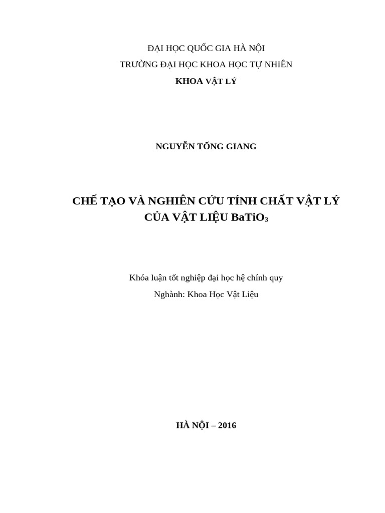 (123doc) Che Tao Va Nghien Cuu Tinh Chat Vat Ly Cua Vat Lieu Batio3 | PDF