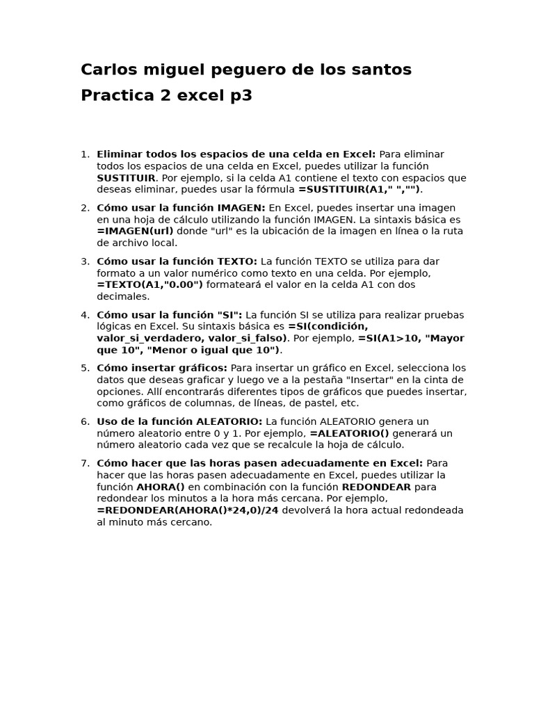 Practica 2 Excel p3 | PDF