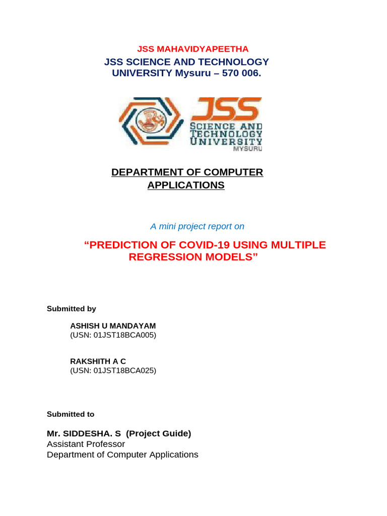 Mini Project Report | PDF | Regression Analysis | Linear Regression