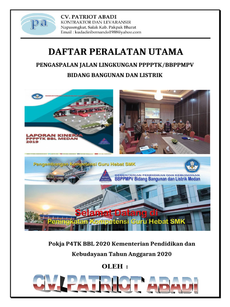 Daftar Peralatan Utama | PDF