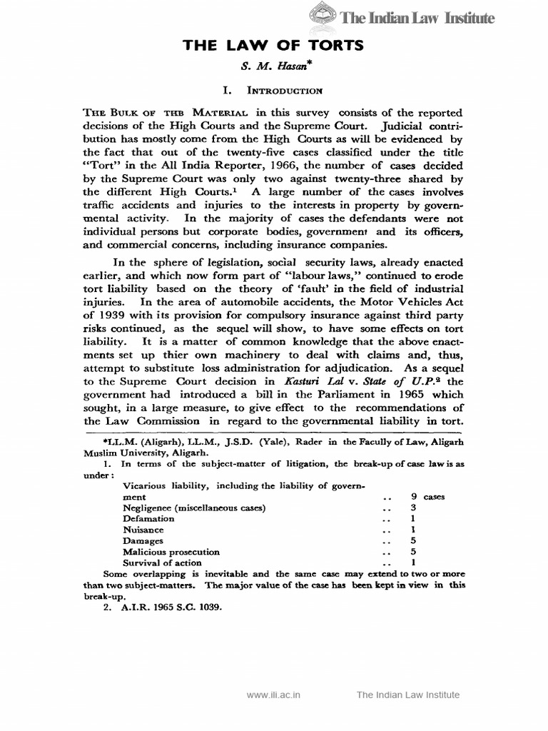 017_1966_The Law of Torts | PDF | Tort | Damages