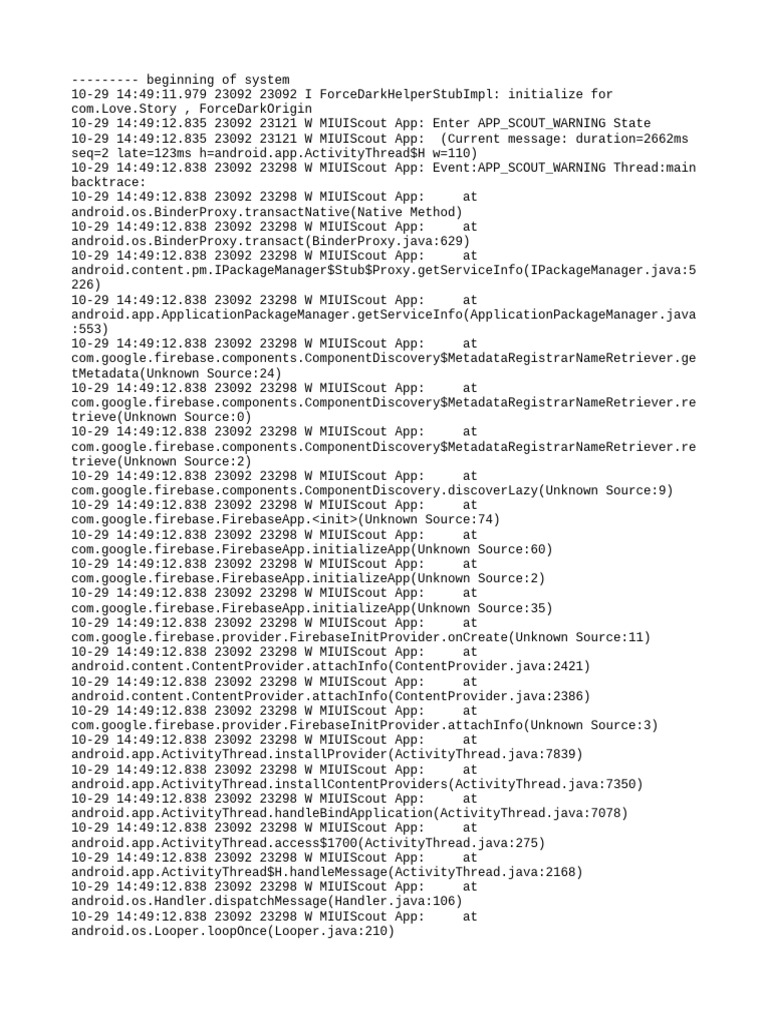 MIUIScout App Warning Logs Analysis | PDF | Computer Programming | Computing Platforms