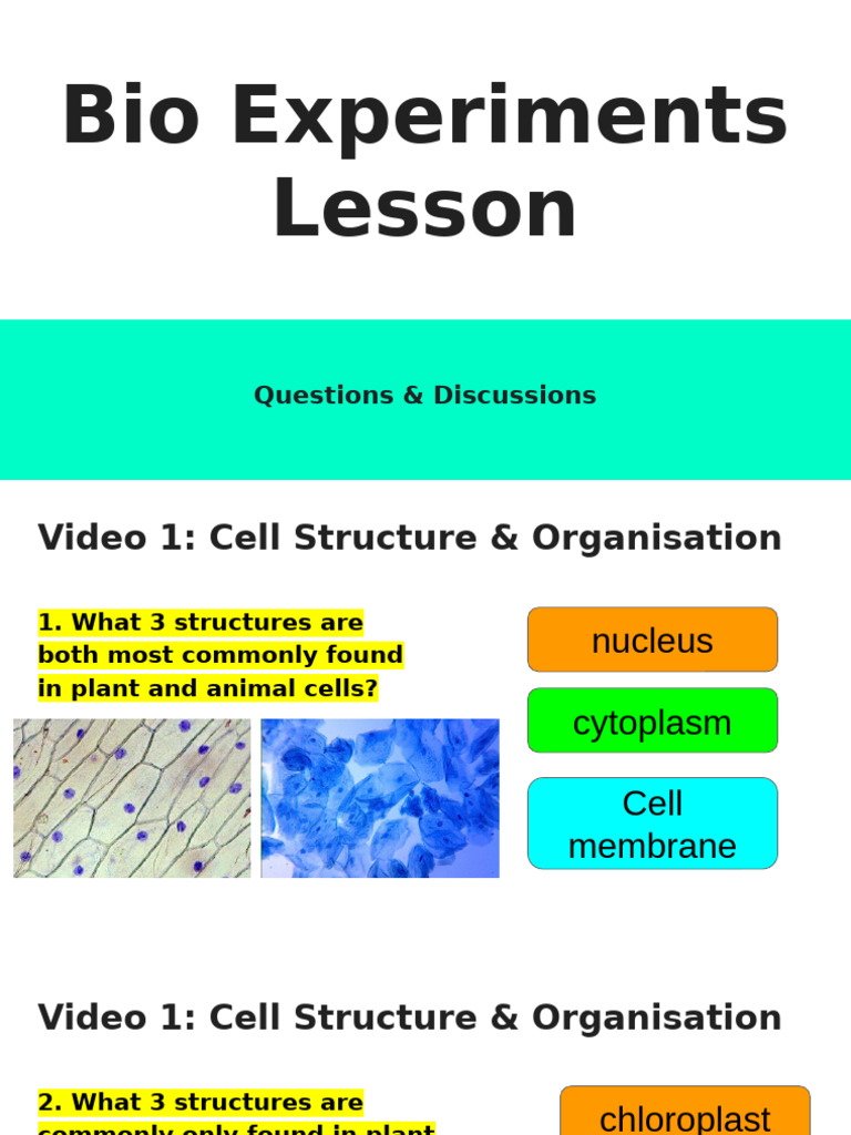 Bio Experiments Lesson | PDF | Cell (Biology) | Osmosis