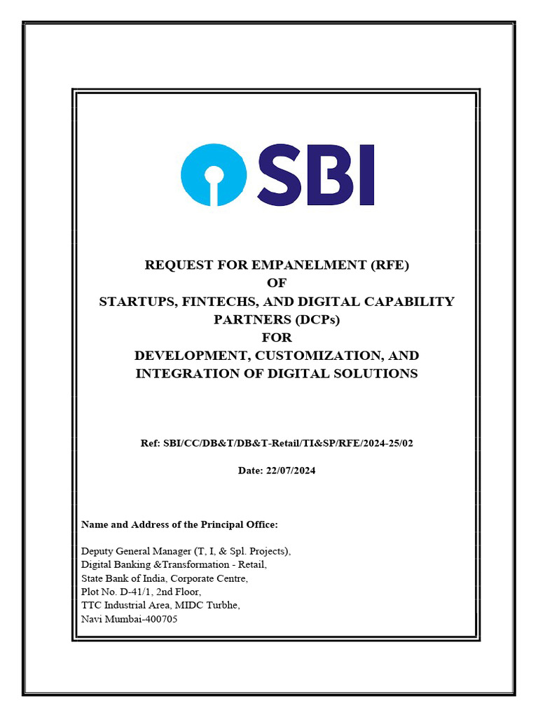 SBI Enpanelment | PDF | Joint Venture | Legal Liability
